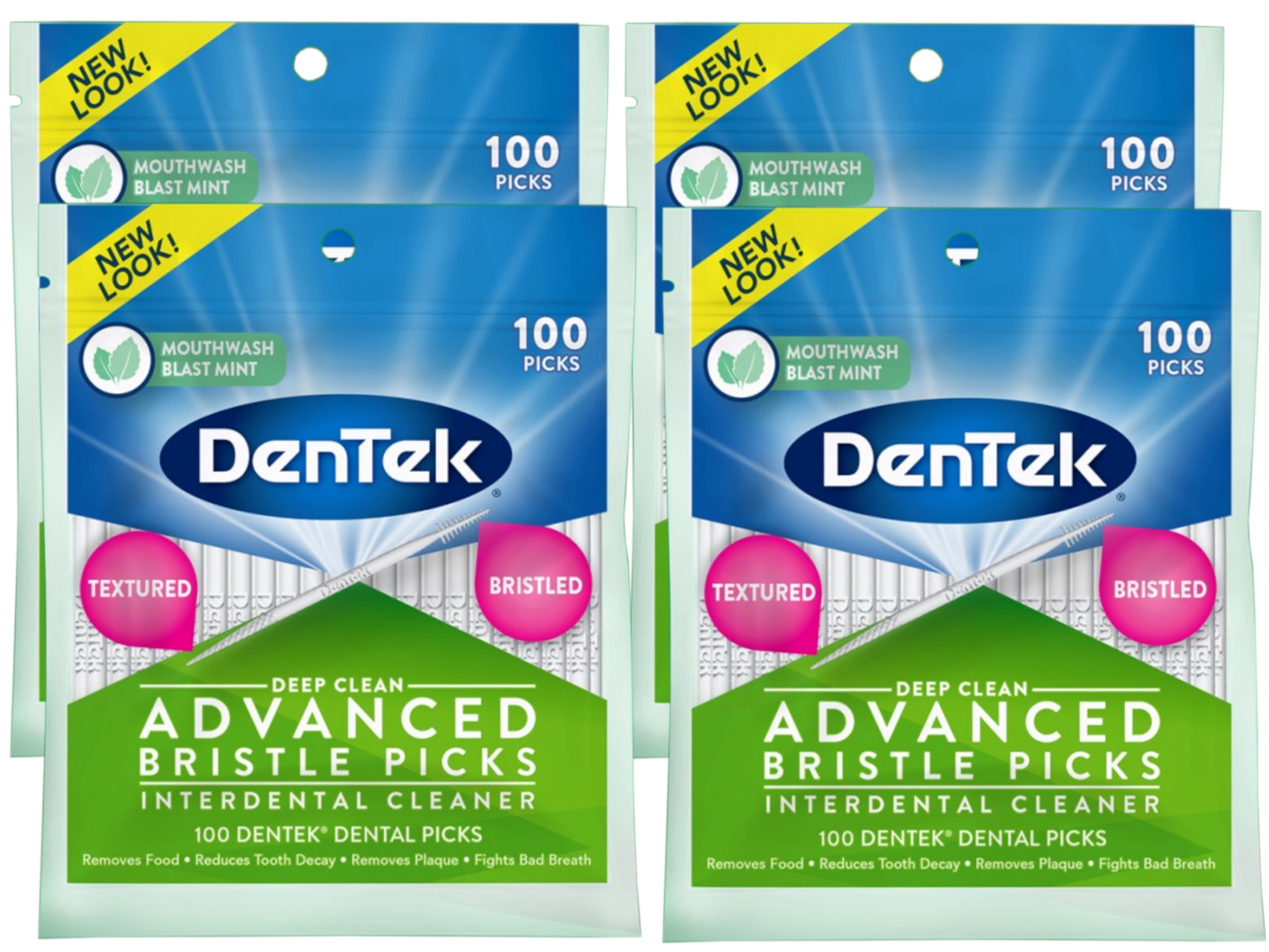 DenTek 4 Pk Deep Clean Interdental Toothpicks, Mint Dental Picks ...