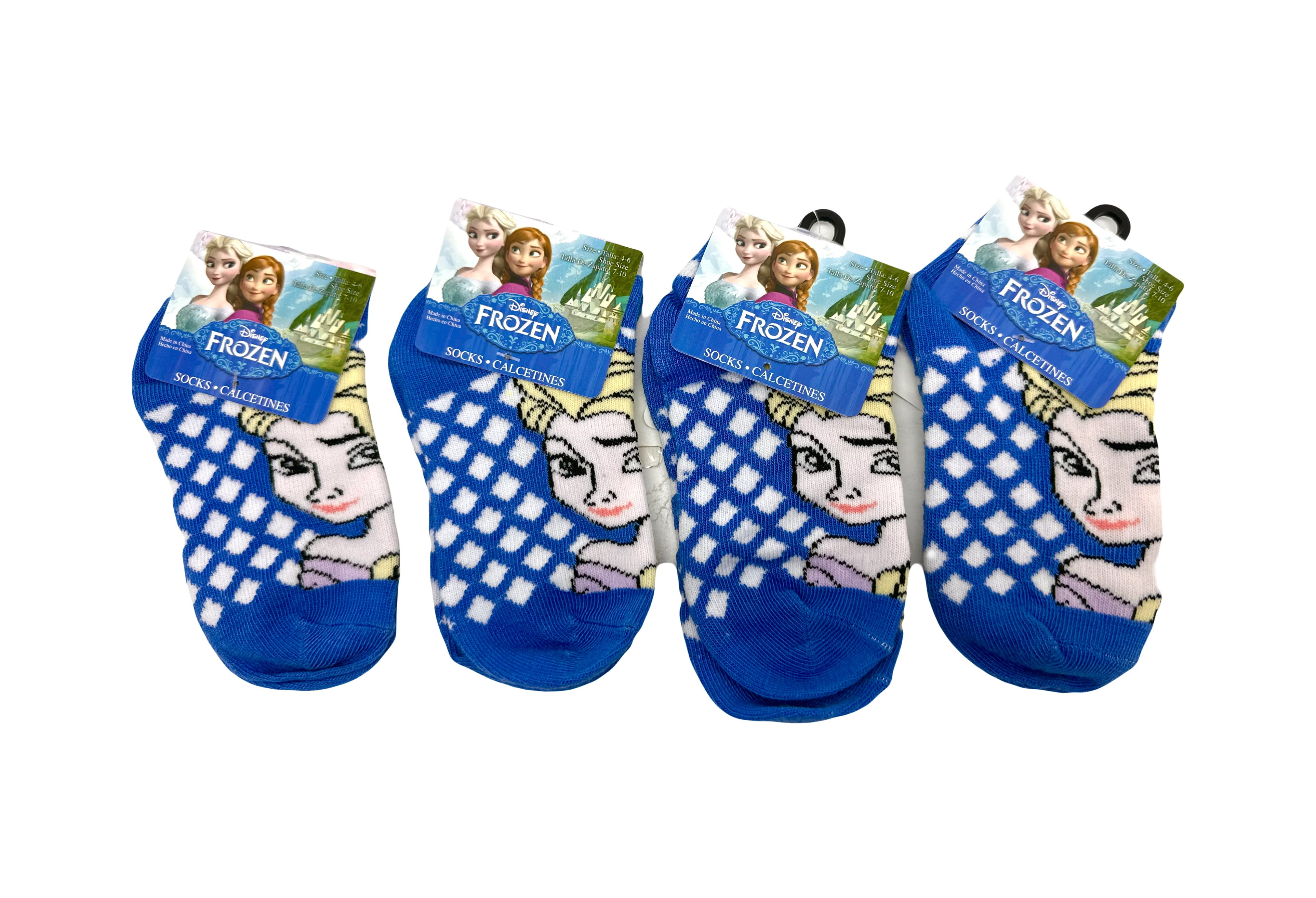 4 Pk Blue Color Disney Frozen Princess Socks - Elsa Kids Socks ( Gril ...