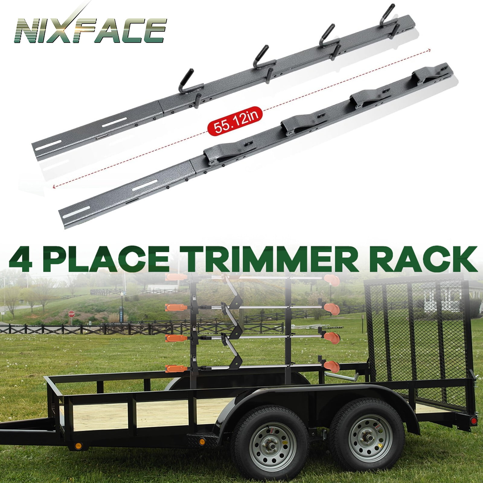4 Place Lockable Weedeater Trimmer Rack Set Upgraded For Enclosed ...