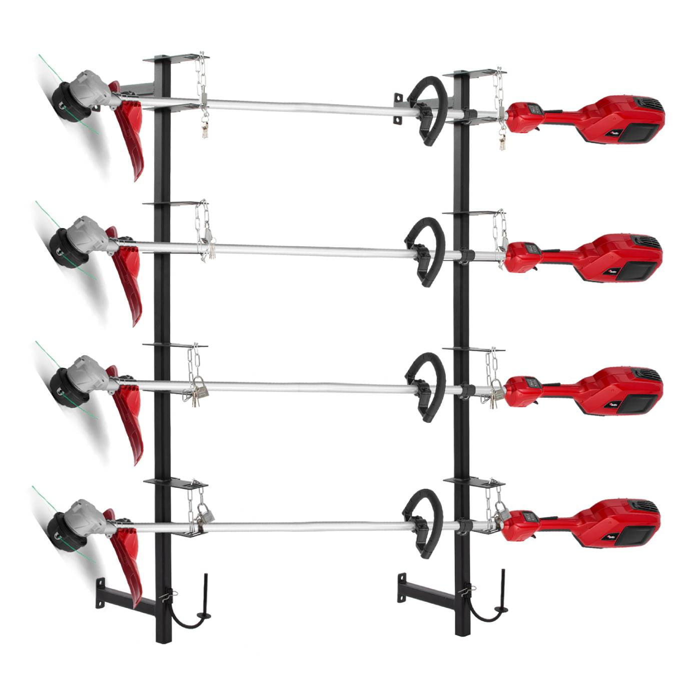 4 Place Trimmer Rack Holder, Lockable Weed Eater Rack Mount On Wall or ...