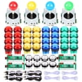 4 Player Classic DIY Arcade Joystick Kit Parts USB Encoder To PC ...
