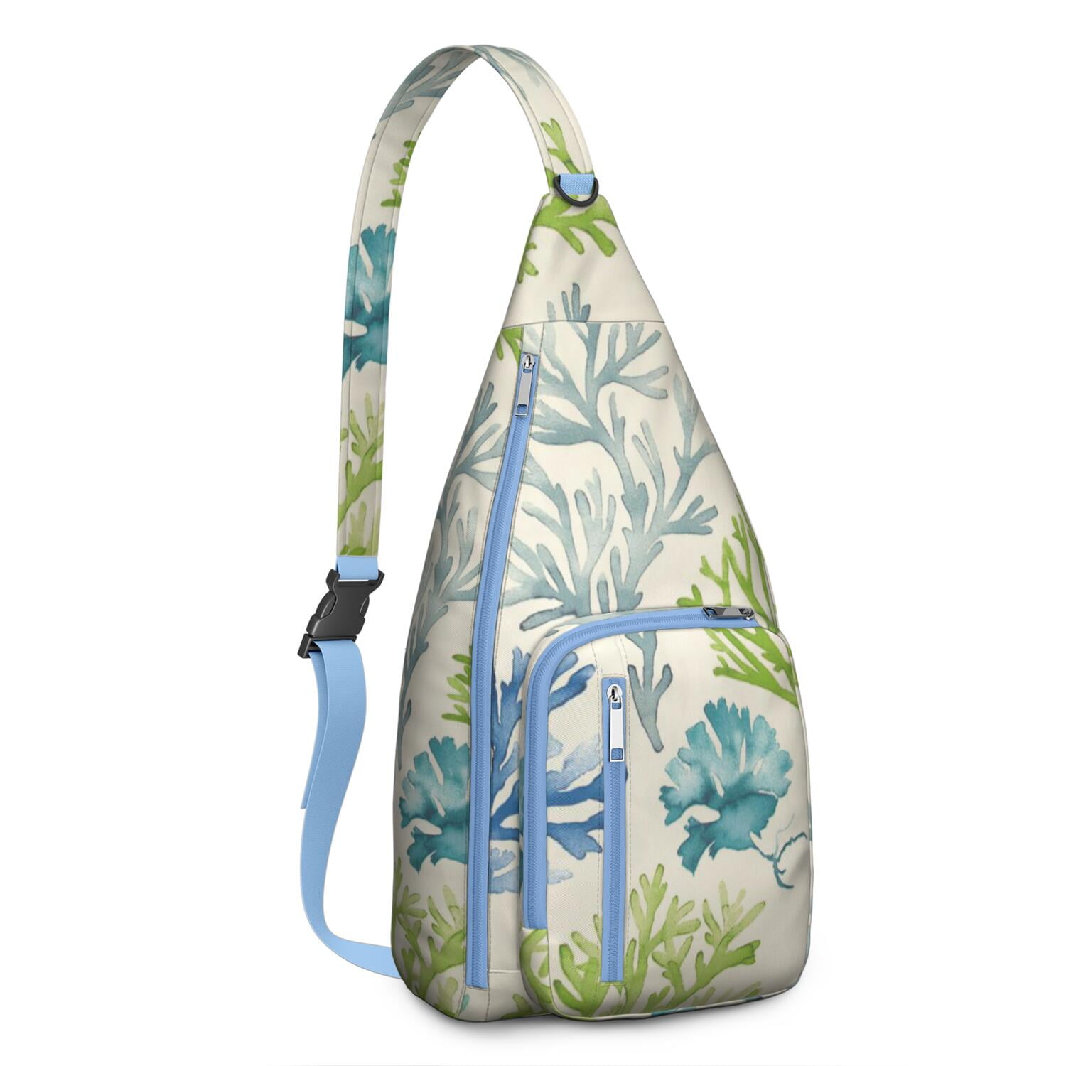 4-Pockets Cross Body Bags for Woman Men,Cute Sea Life Sling Bag Chest ...