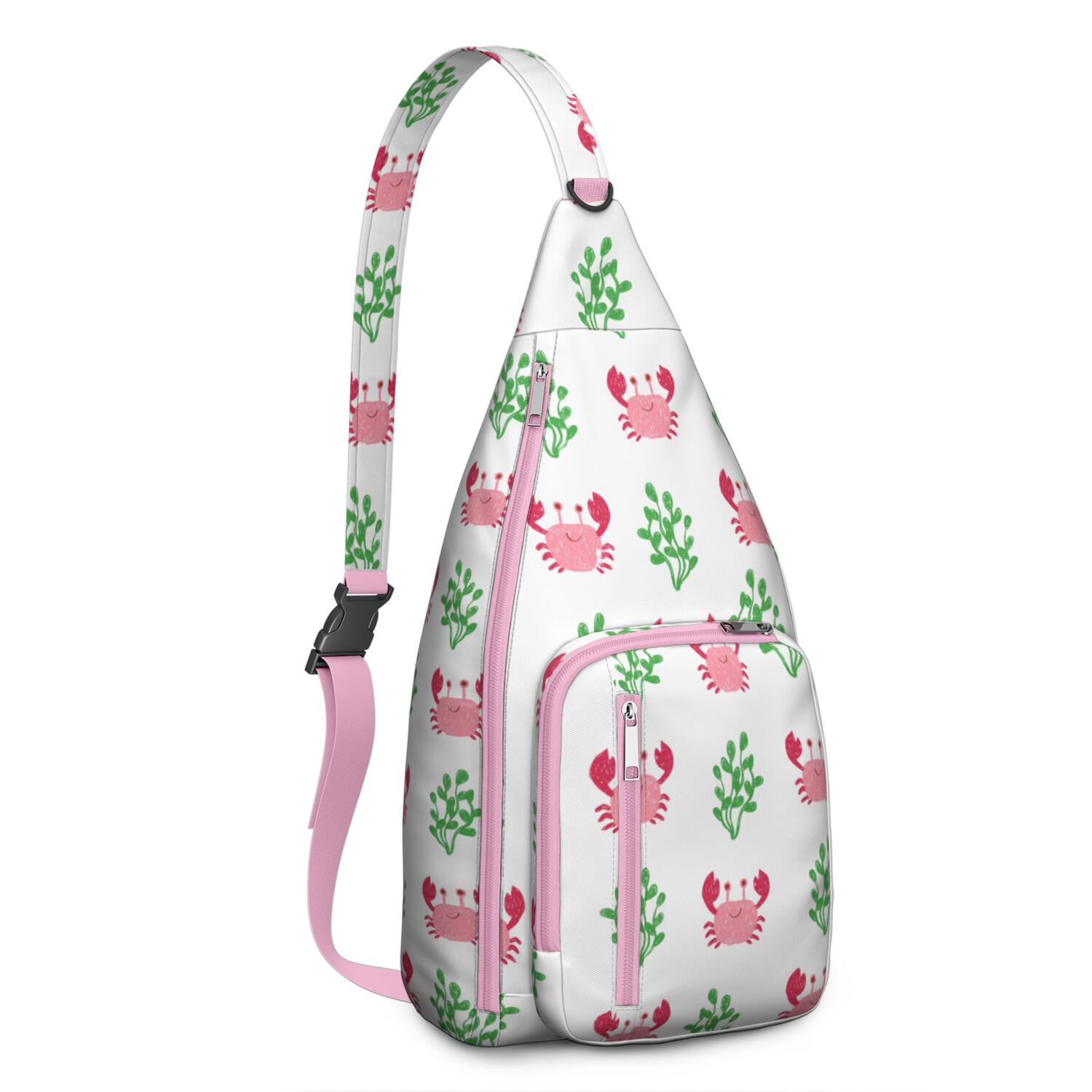 4-Pockets Cross Body Bags for Woman Men,Cute Sea Life Sling Bag Chest ...