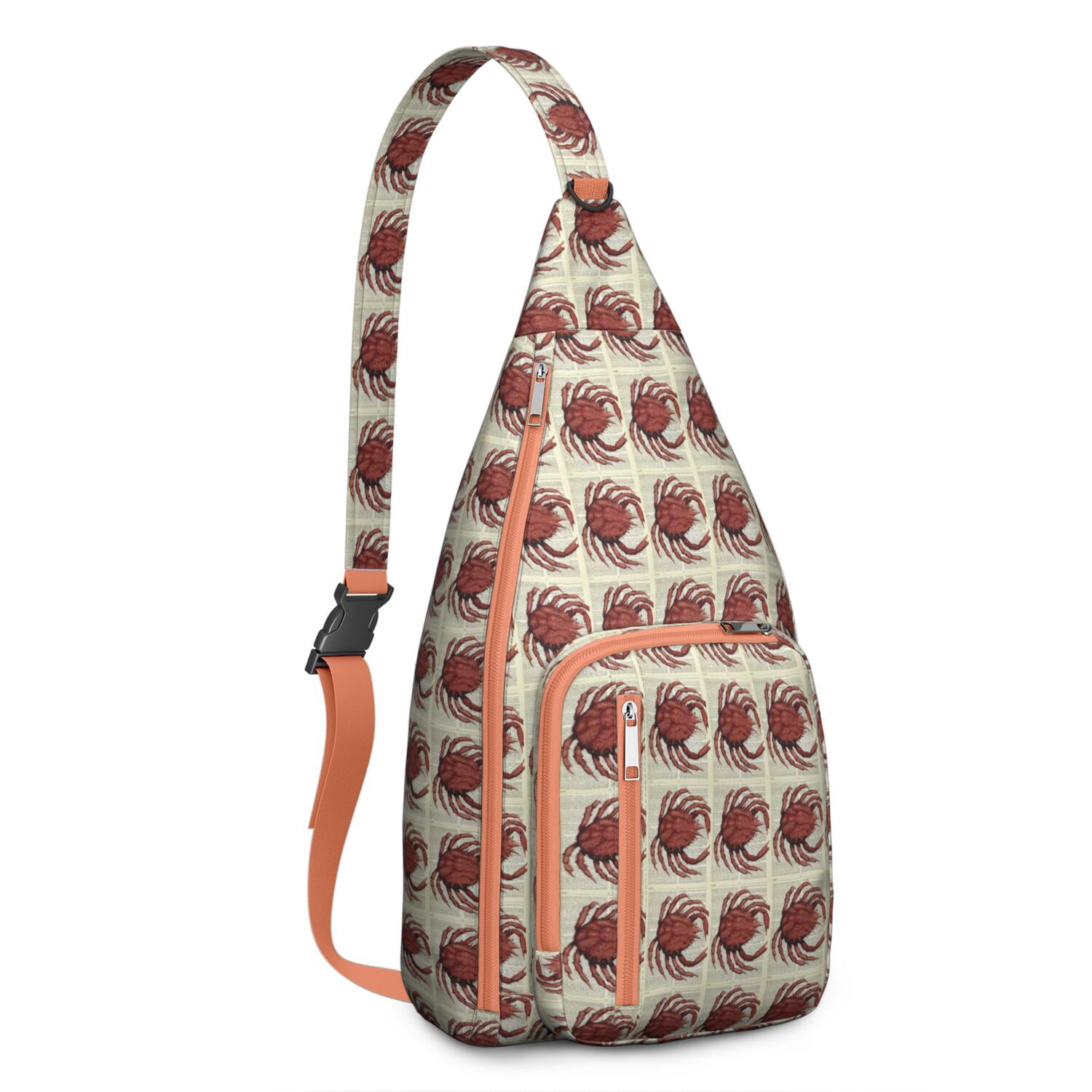 4-Pockets Cross Body Bags for Woman Men,Cute Sea Life Sling Bag Chest ...