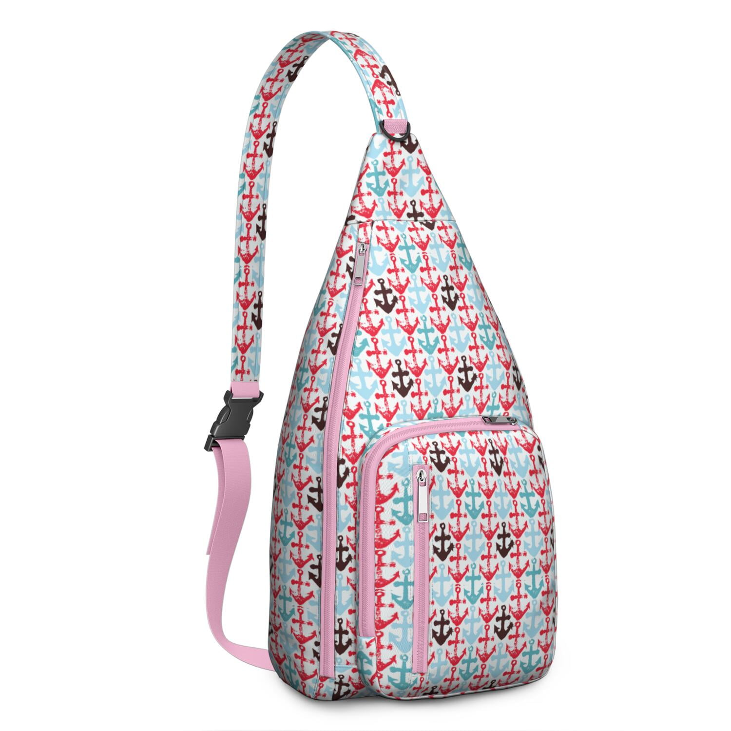 4-Pockets Cross Body Bags for Woman Men,Cute Sea Life Sling Bag Chest ...