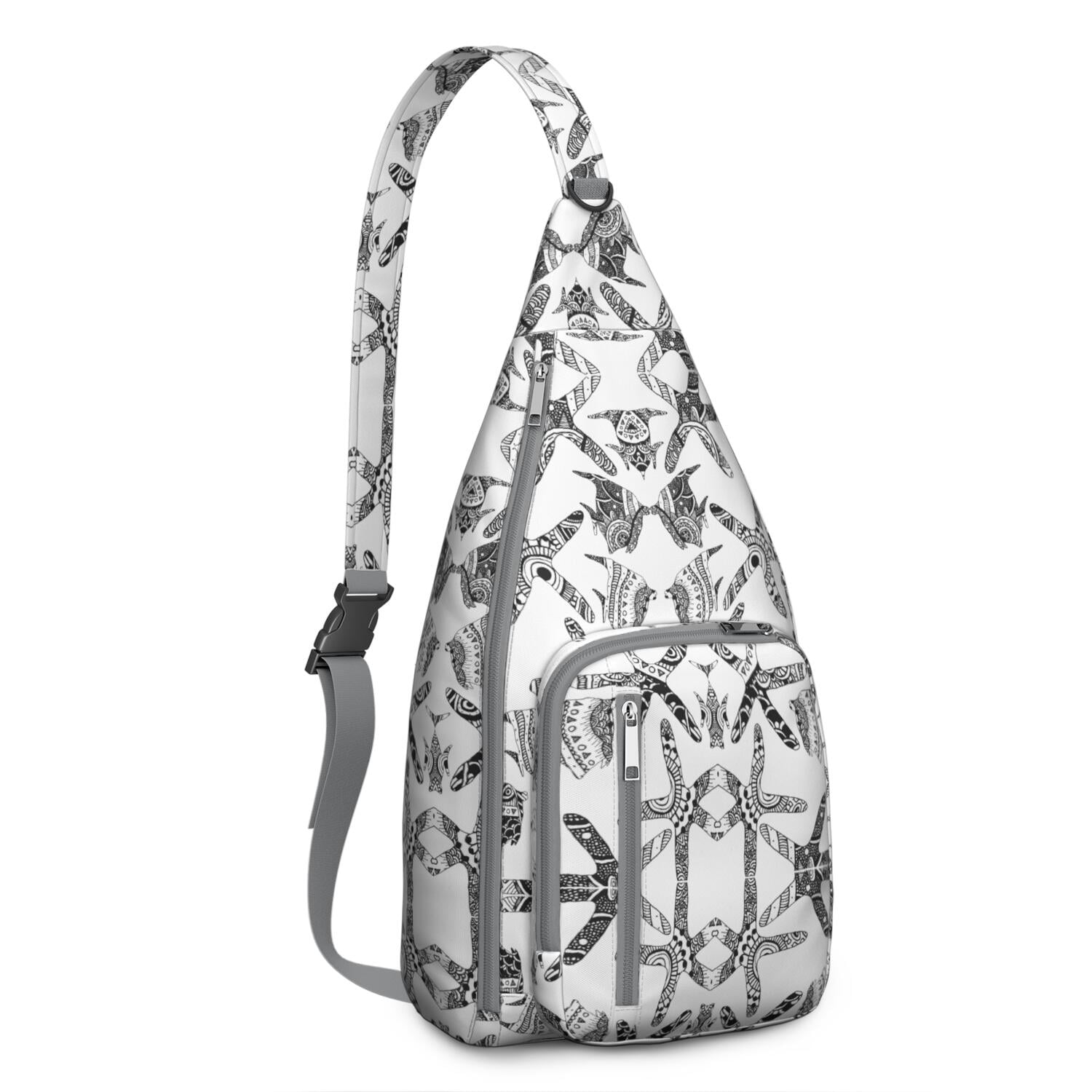 4-Pockets Cross Body Bags for Woman Men,Cute Sea Life Sling Bag Chest ...