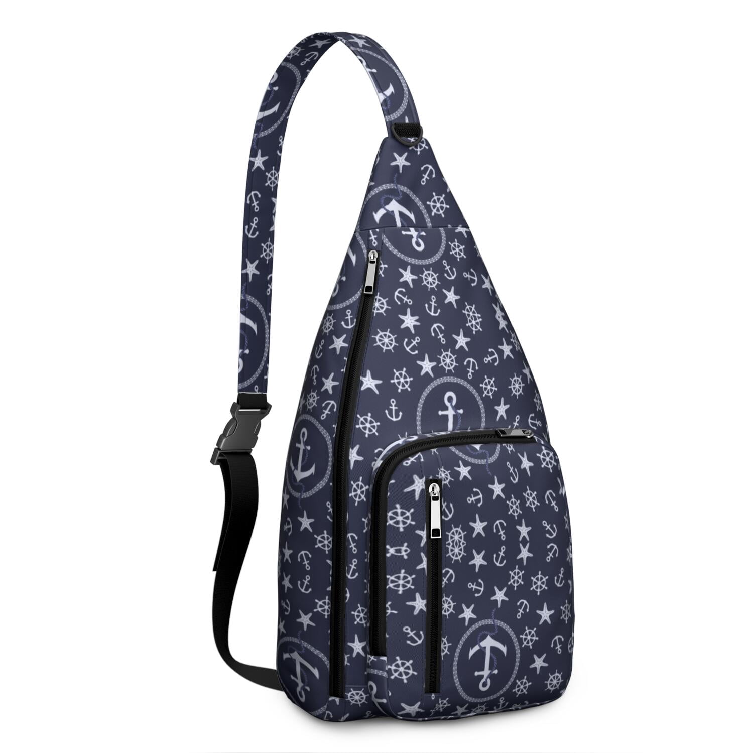 4-Pockets Cross Body Bags for Woman Men,Cute Sea Life Sling Bag Chest ...