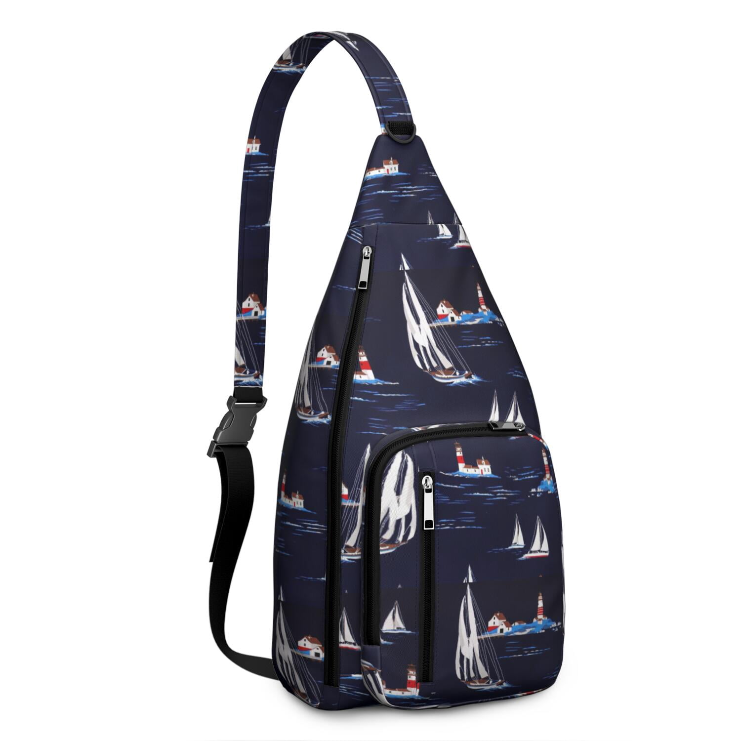 4-Pockets Cross Body Bags for Woman Men,Cute Sea Life Sling Bag Chest ...