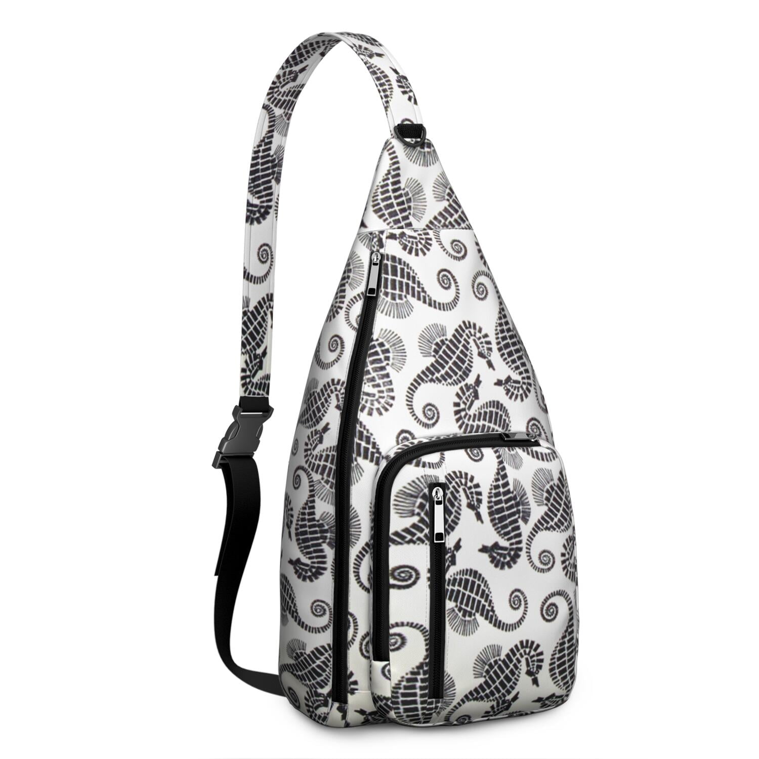 4-Pockets Cross Body Bags for Woman Men,Cute Sea Life Sling Bag Chest ...