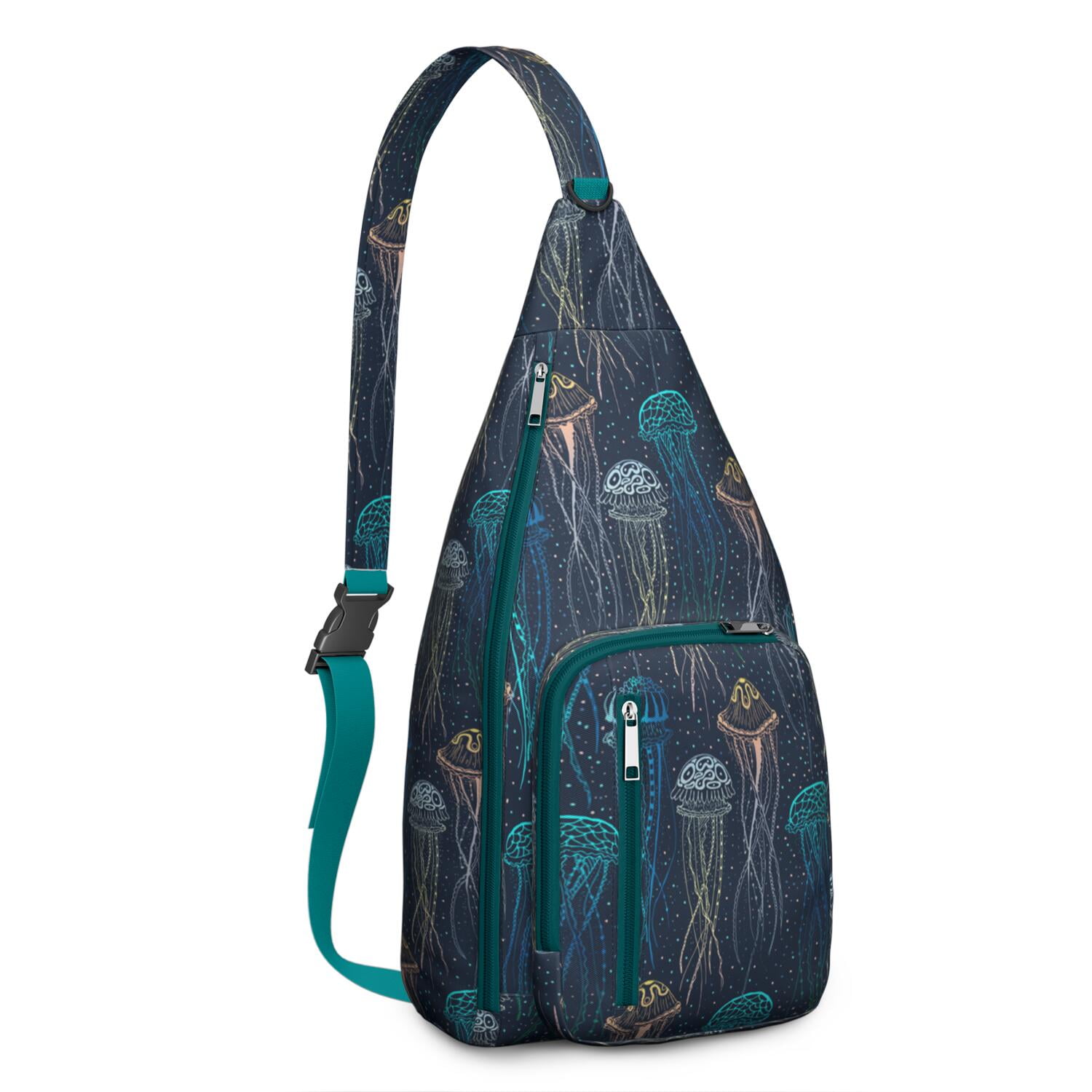 4-Pockets Cross Body Bags for Woman Men,Cute Sea Life Sling Bag Chest ...
