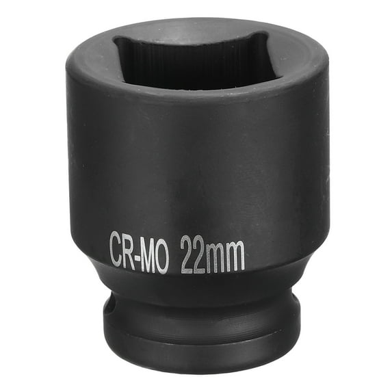 4 Point Square Socket 1/2" Drive 22mm Metric CR-MO Square Impact Wheel ...