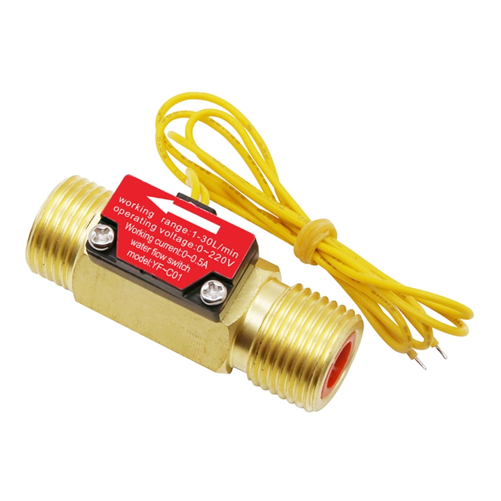 4 Points Hall Effect Flow Flowmeter 1.5-30L/Min Water Flow Control ...