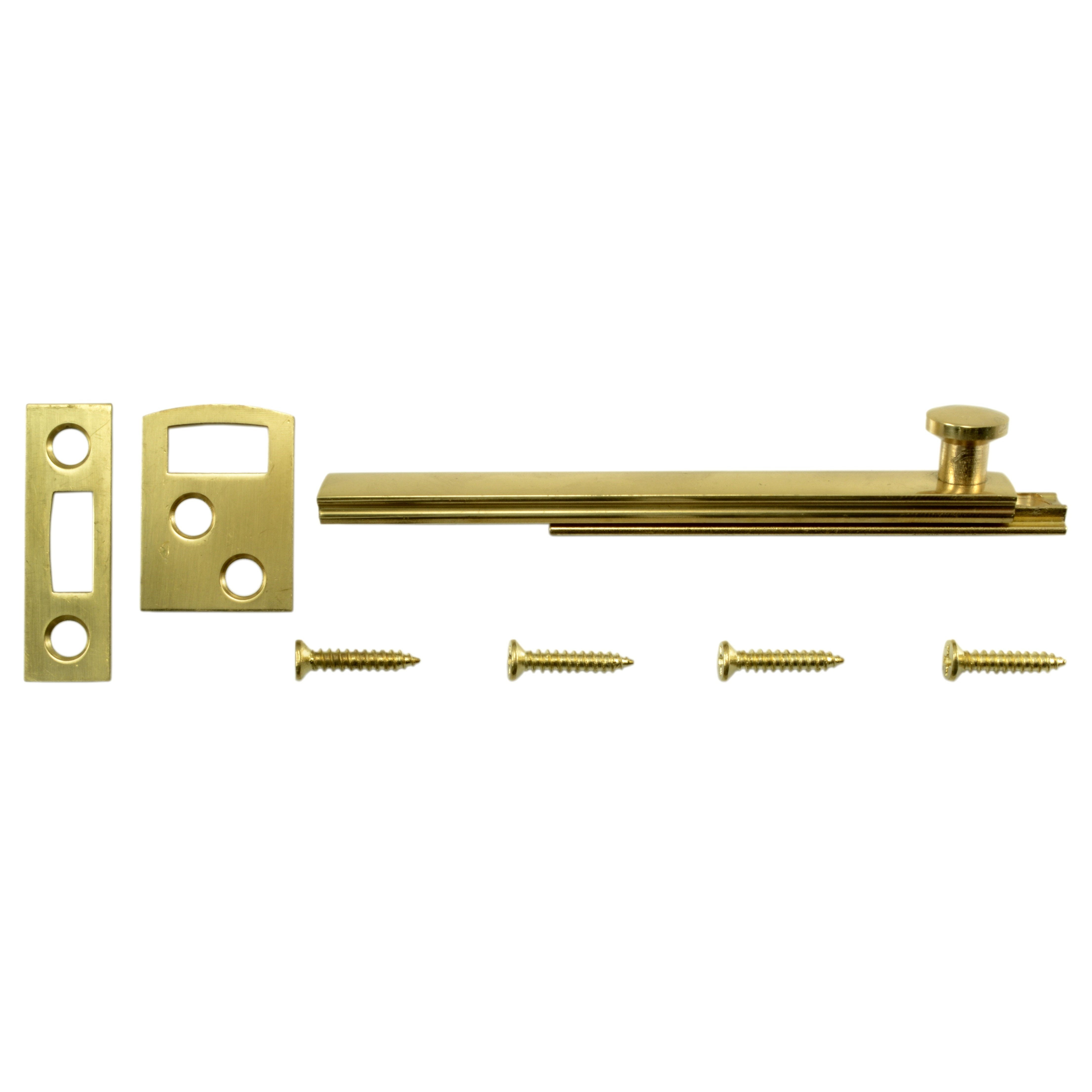 4" Polished Brass Surface Bolts (1 pcs.) - Walmart.com