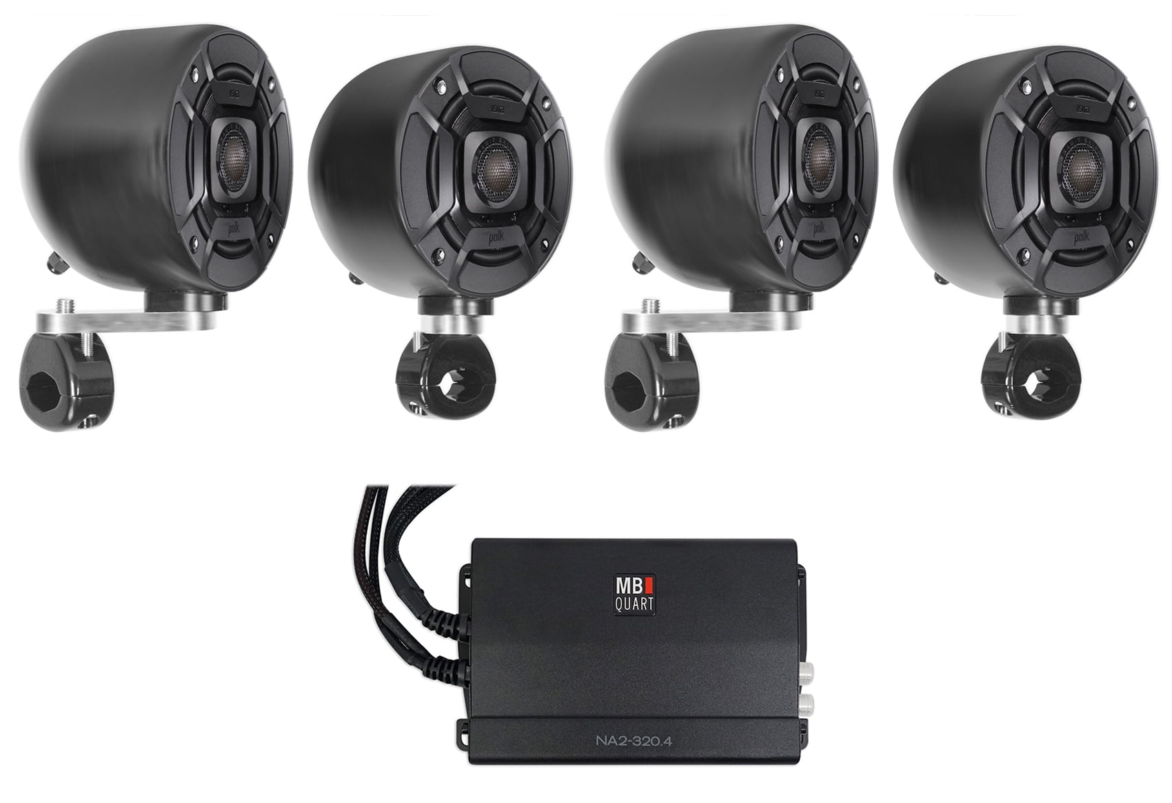 (4) Polk Audio 4" Tower Speakers+4-Channel Amplifier For ATV/UTV/Cart ...