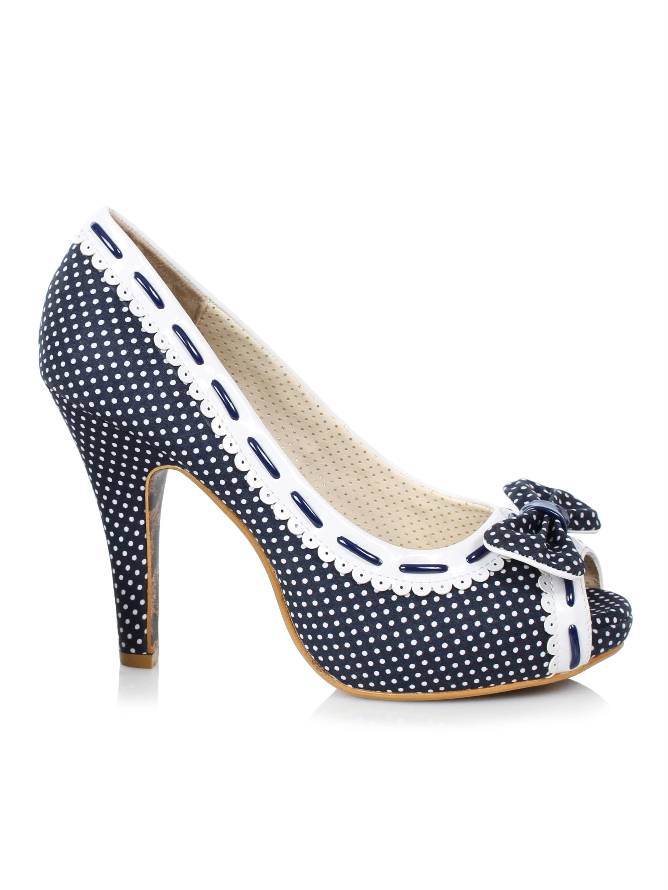 4" Polka Dot Peep Toe Show With Bow - Walmart.com