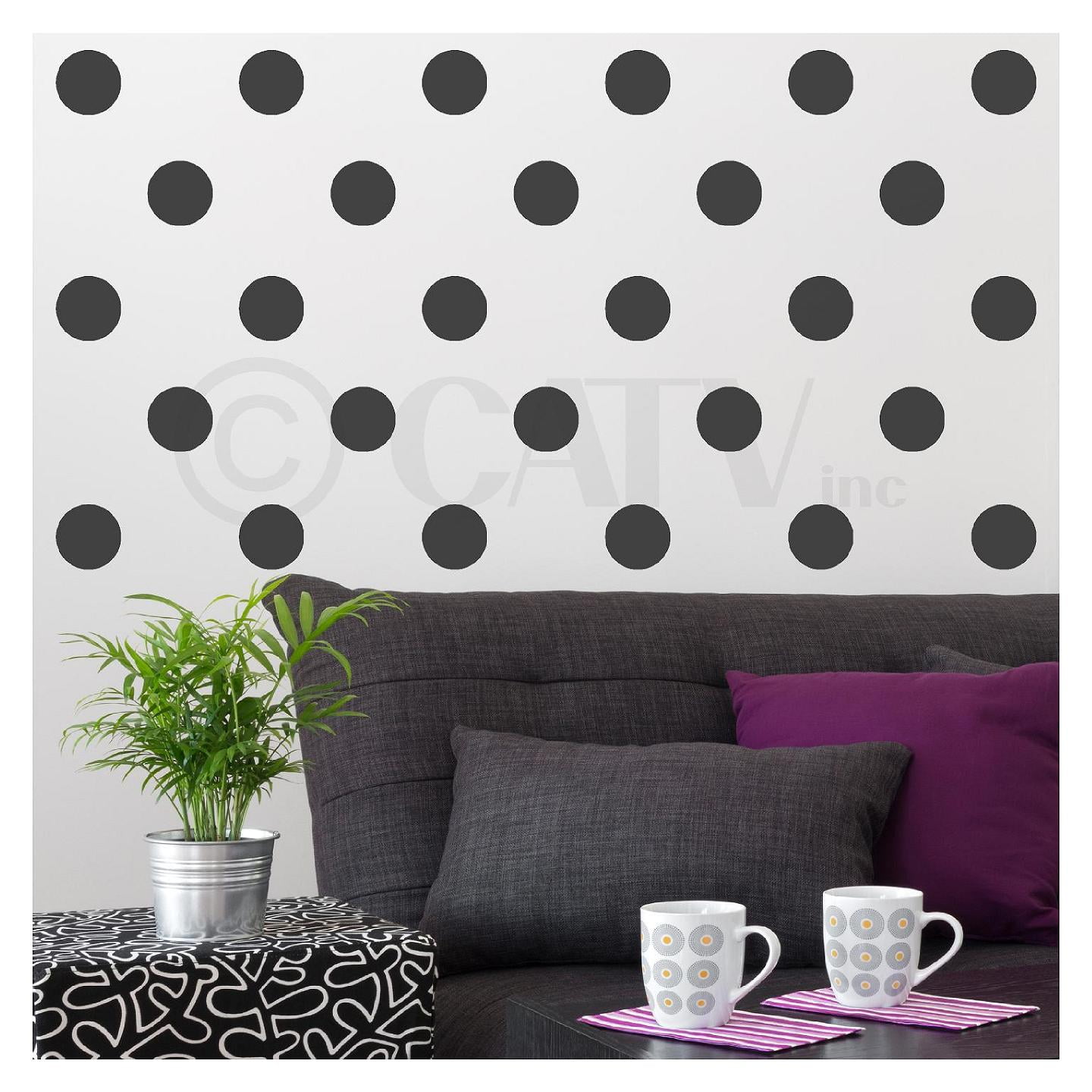 4" Polka Dots Circle Wall Pattern Vinyl Lettering Sticker Decal Dot ...
