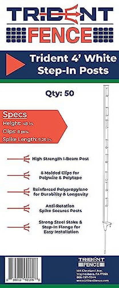 4' Poly Step-in Posts - Temporary Fence - Electric Fence (50 Pack ...