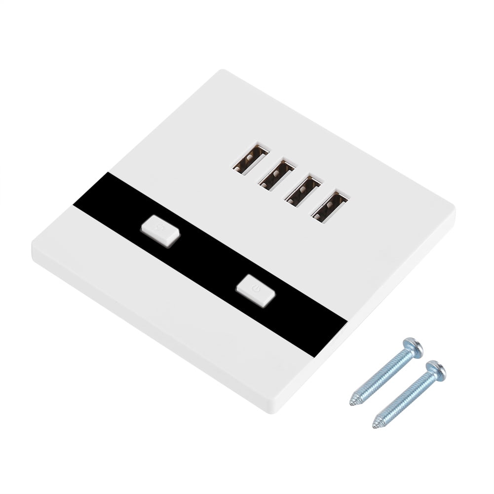 4-Port LED USB Charging Wall Socket for Construction Sites - White ...