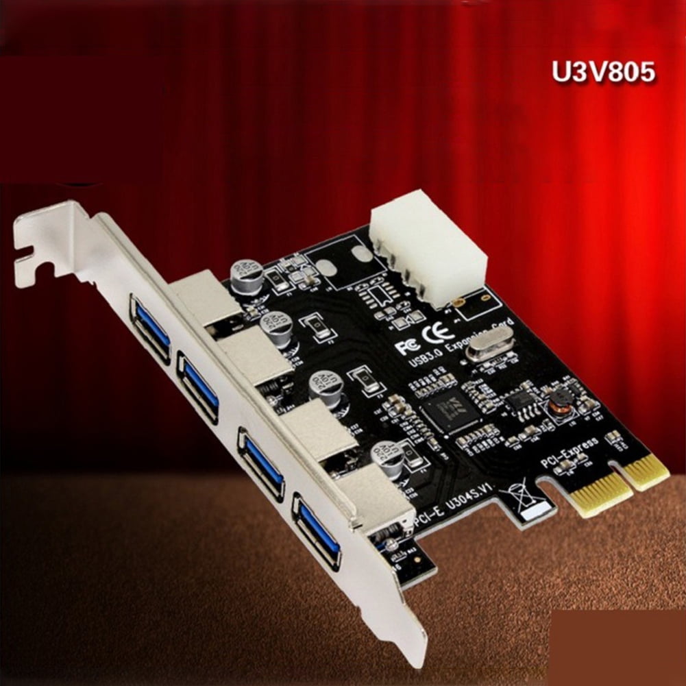 4 Port PCI-E to USB 3.0 HUB PCI Express Expansion Card Adapter 5 Gbps Speed for Desktop Computer ...