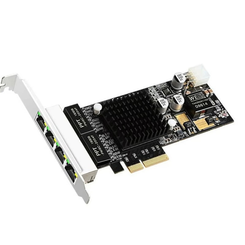 4 Port PCIE POE Network Card 10/100/1000M Gigabit Industrial Ethernet ...