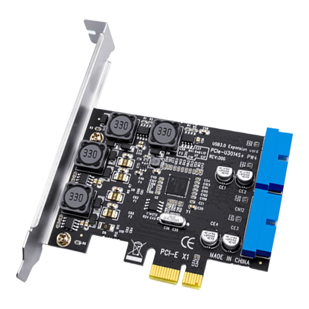 4 Port PCIe to USB 3.0 Expansion Card Front Panel with 0.6m Extension ...