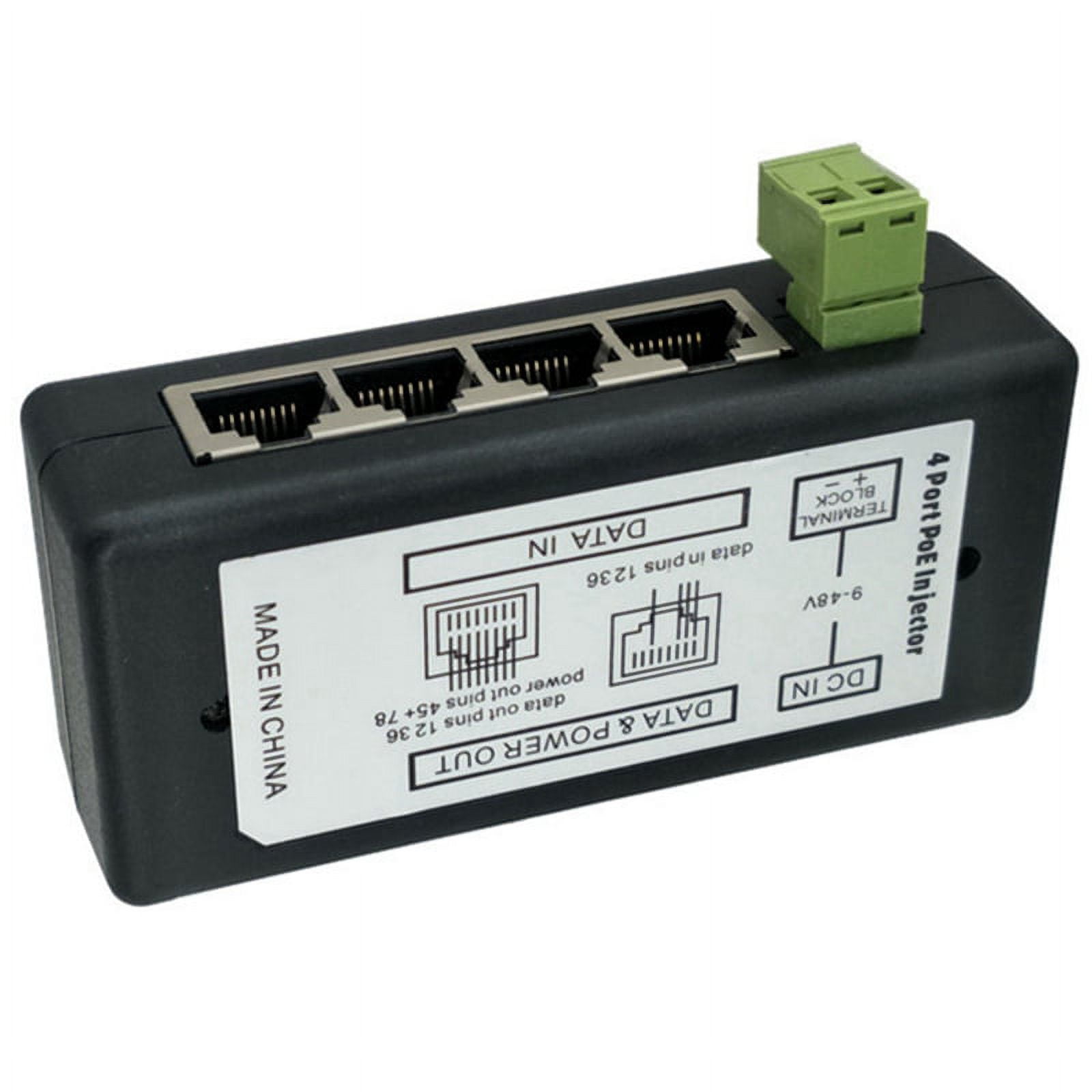 4 Port POE Injector for CCTV Surveillance IP Cameras Over Ethernet ...