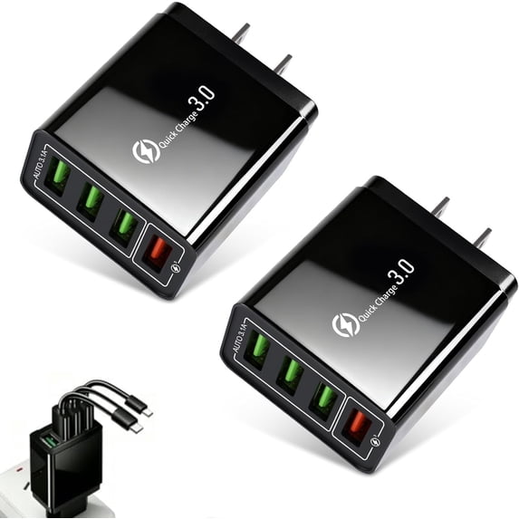4 Port QC3.0 Fast Charging USB Wall Charger With Temperature Control ...