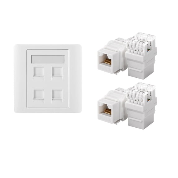 4 Port RJ45 Networking Wall Plate 86 Type Single Port RJ45 Wall Flat ...