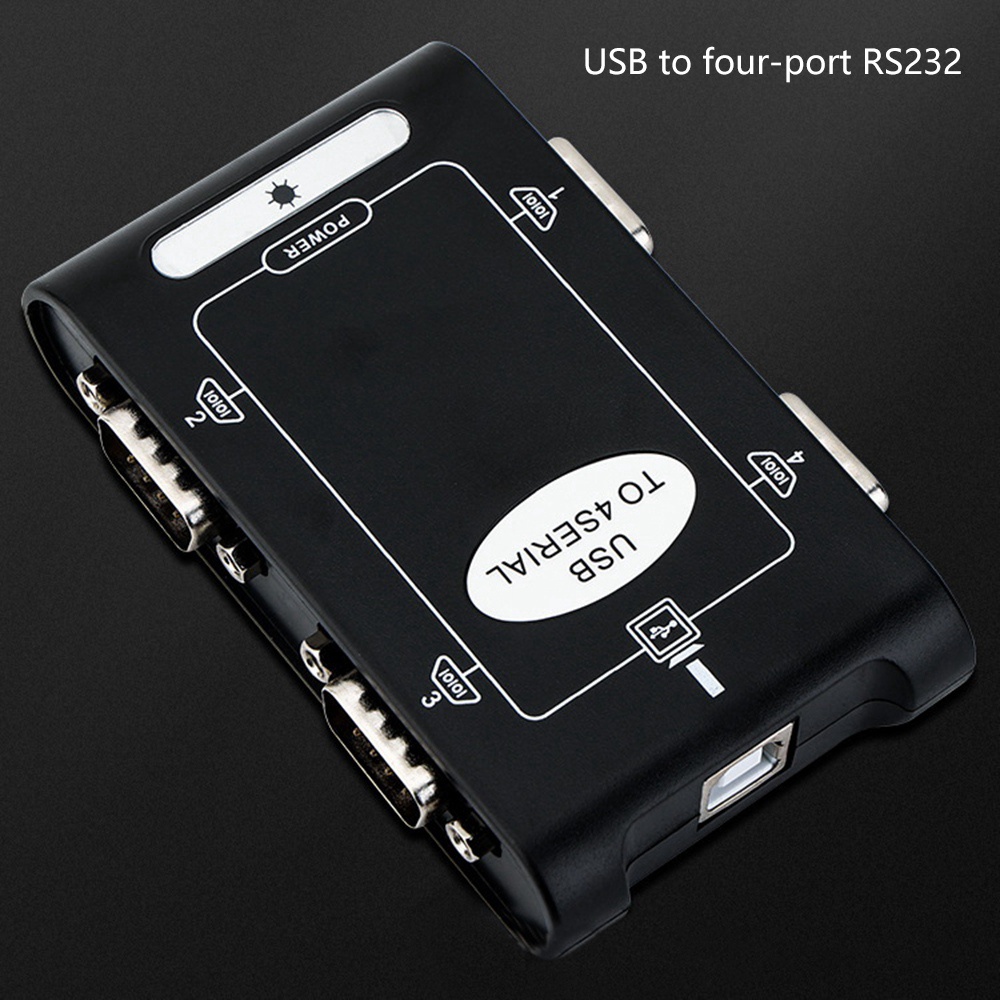 4 Port RS232 to USB 2.0 9-Pin Serial Port Adapter USB Serial DB9 COM ...
