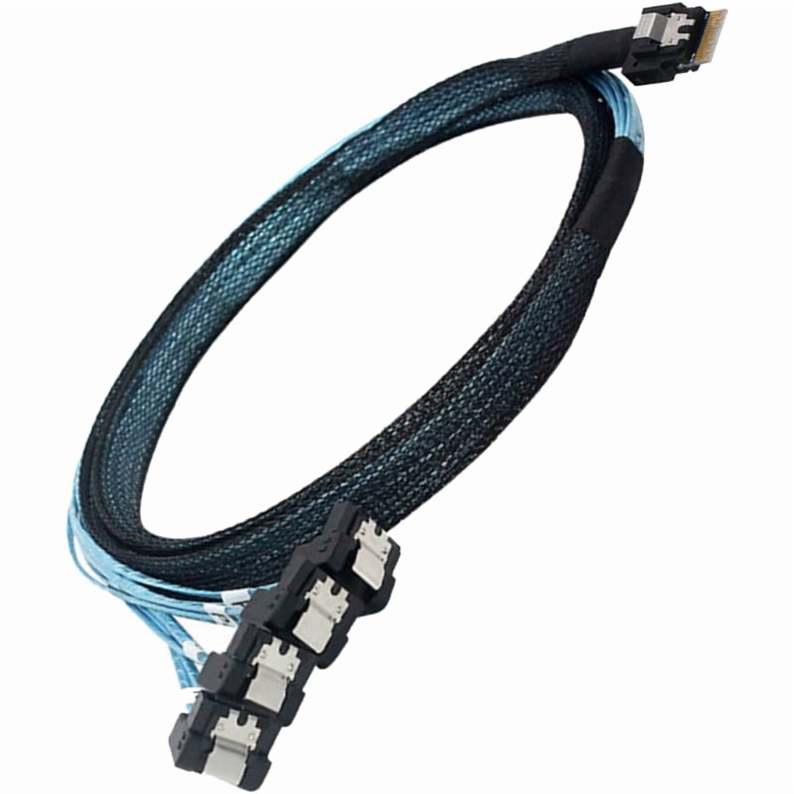 4 Port SAS To SATA Adapter Cable With PCIe Slimline SAS4.0 Support 90 Degree Angled Design For ...