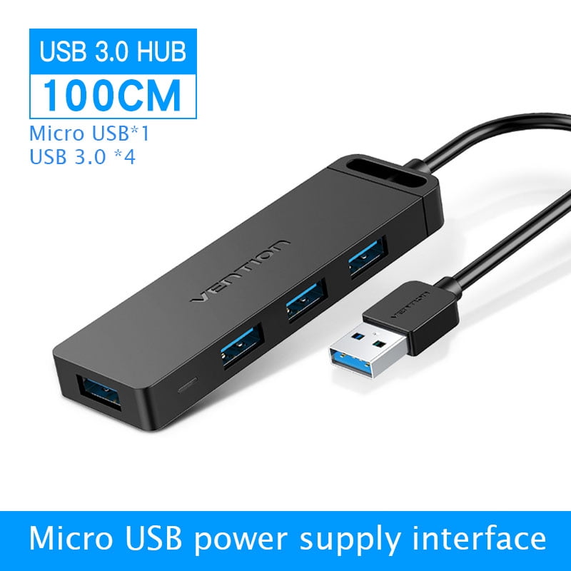 4 Port USB 3.0 HUB with Micro USB Power Port&Phone Holder USB Splitter ...