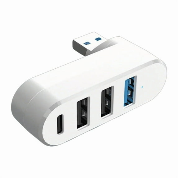 4 Port USB 3.0 Hub 180° Degree Rotatable USB Splitter with 3 USB Port 1 ...