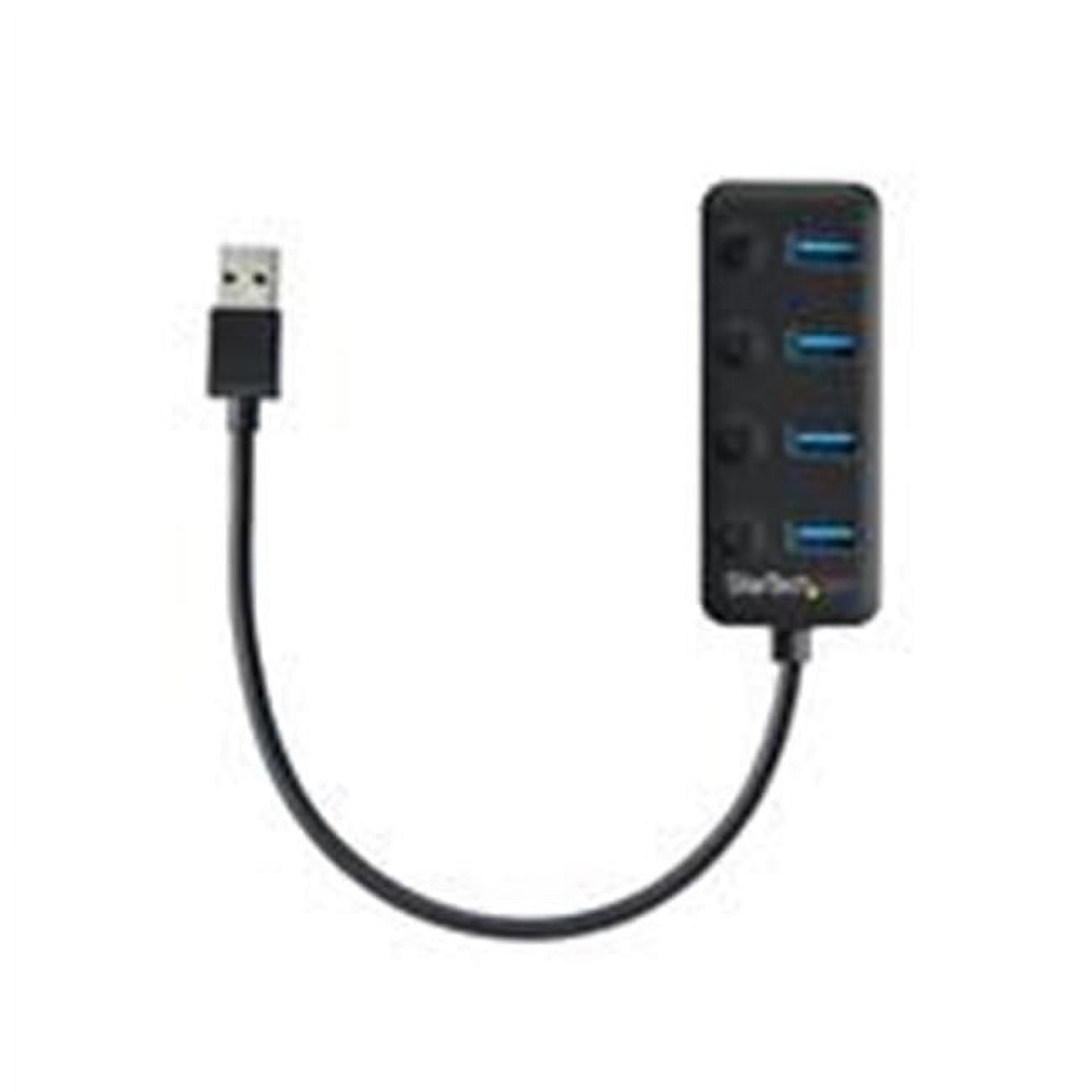 4-Port USB 3.0 Hub 4x USB-A with Individual On or Off Switches ...
