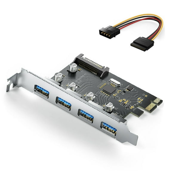 4 Port USB 3.0 PCI-e Expansion Card USB 3.0 Hub Adapter 5Gbps Riser Card - Walmart.com