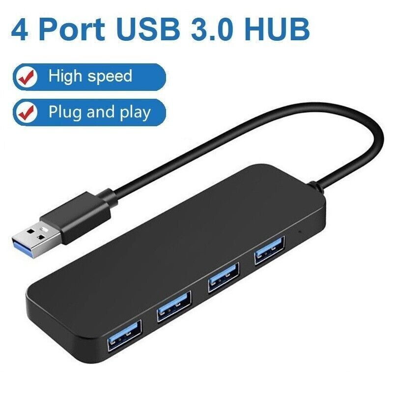 4 Port USB 3.0 Splitter Multi Adapter 5Gbps High Speed For PC Desktop ...