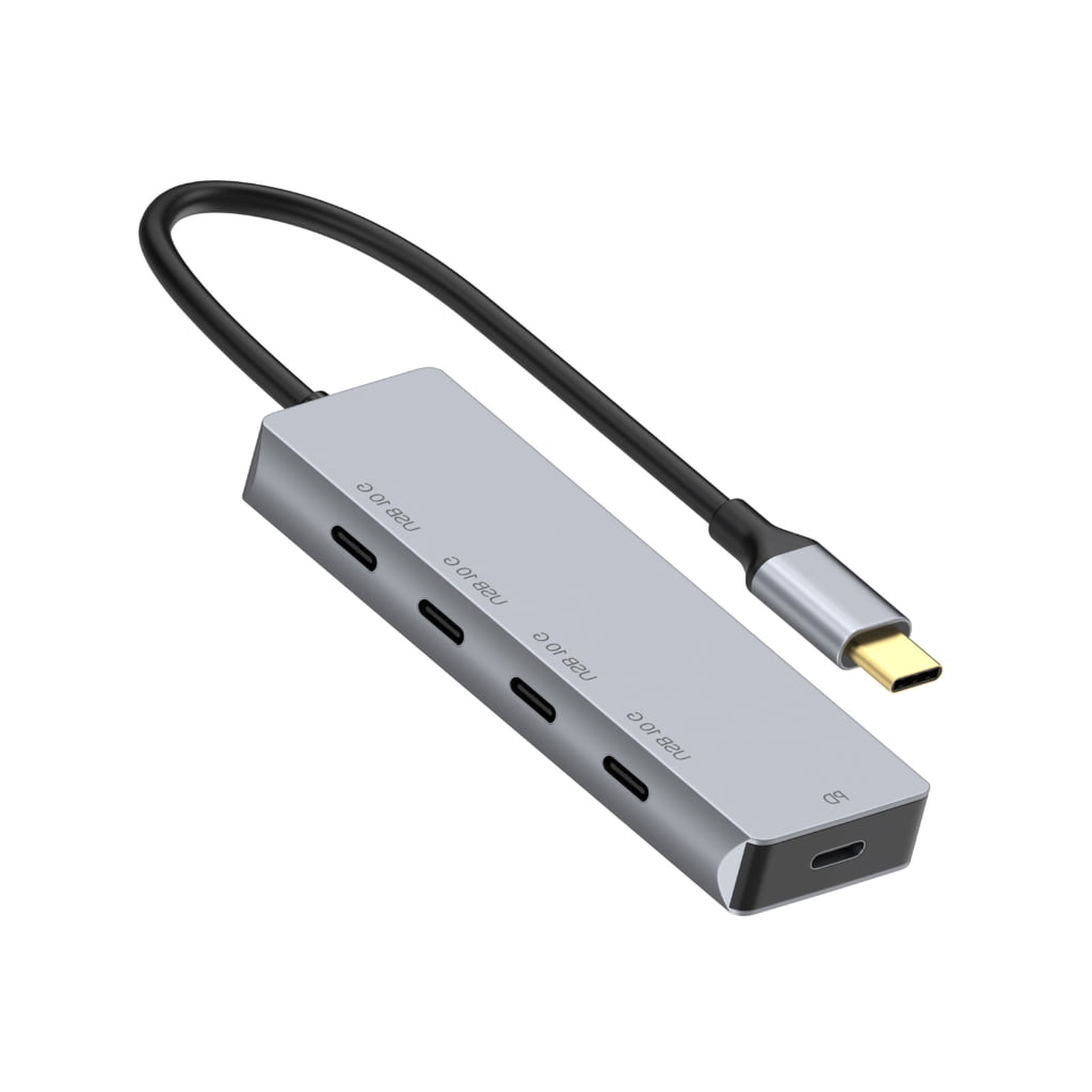 4 Port USB C Adapter Aluminum Multi Port Adapter PD100W Charging 10Gbps ...