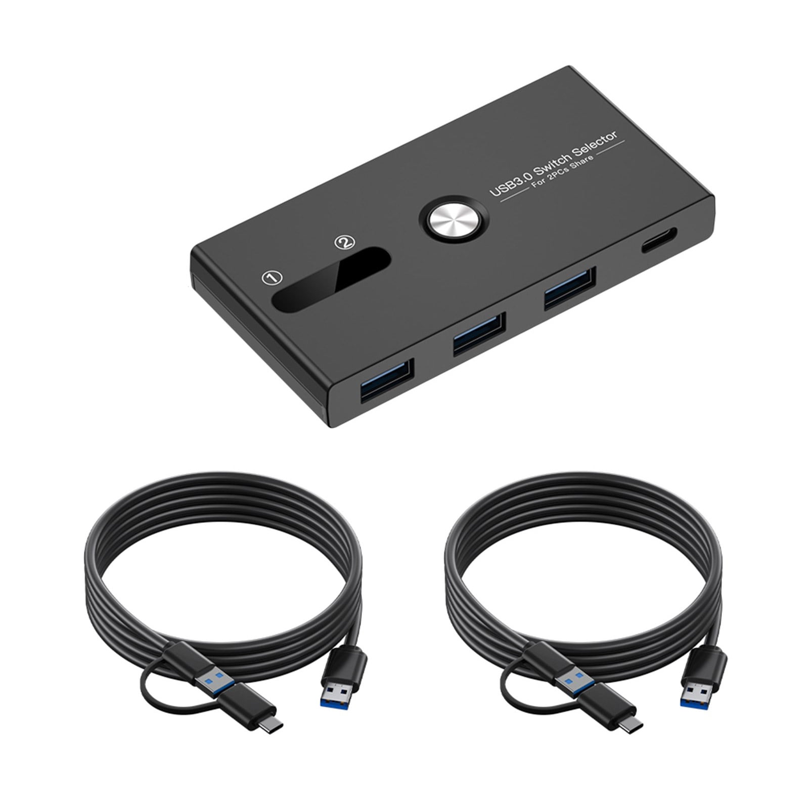 4 Port USB C And USB KVM Switcher For 2 Computers Sharing USB Type C ...
