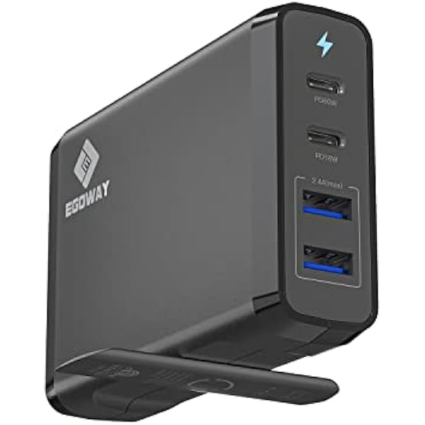 4 Port USB Charger Block, USB C USB A Fast Wall Charge, Multi Charge ...