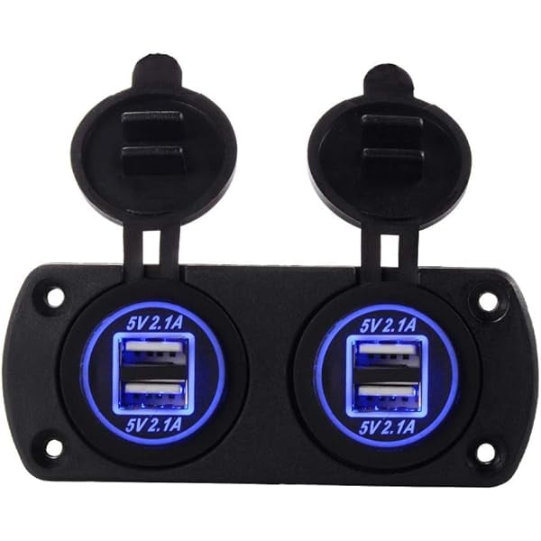 4-Port USB Charger Socket,Waterproof Dual 4.2A USB Car Charger Power ... 4-Port USB Charger Socket,Waterproof Dual 4.2A USB Car Charger Power ...
