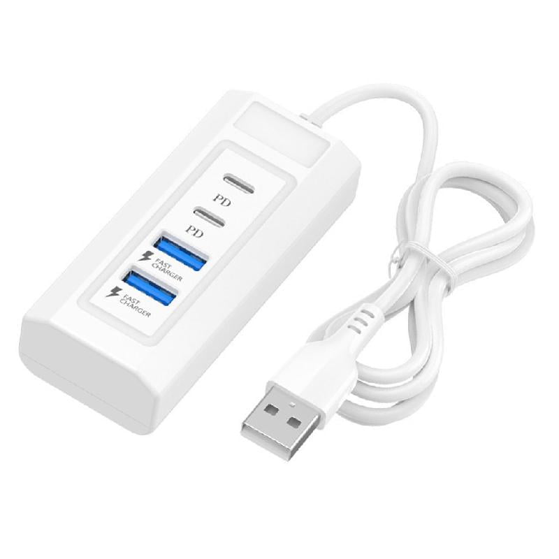 4 Port USB Charging Hub Expander With Double Type C And USB For Mobile ...