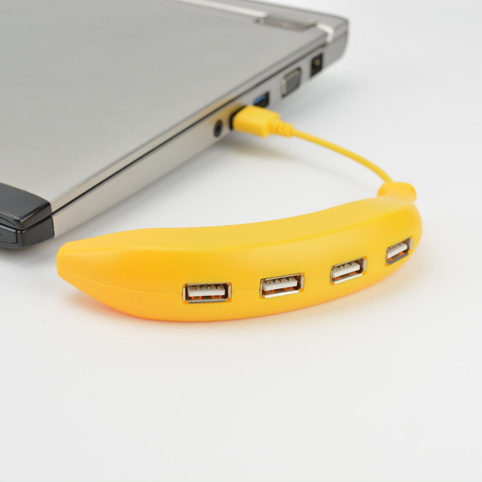 4-Port USB Hub - Mini Banana Design, High-Speed 480Mbps, Universal ...