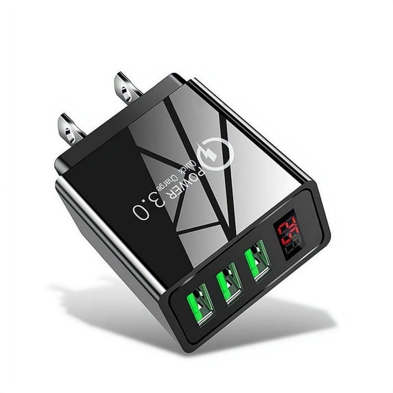 4-Port USB Quick Charger – Digital Display Travel Charger, 4 Devices ...