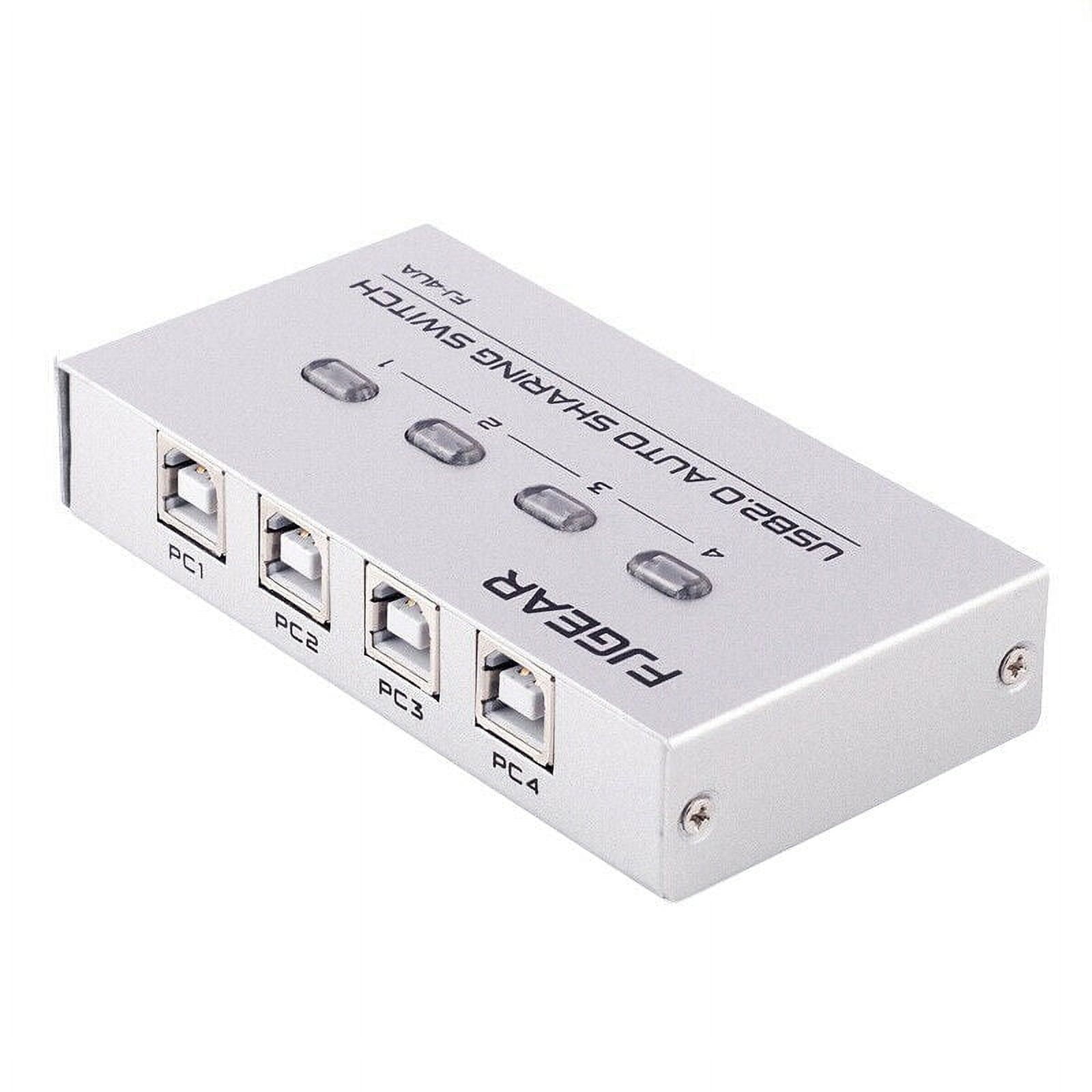 4 Port USB2.0 Auto Sharing Switch HUB for PC, Printer, Scanner ...