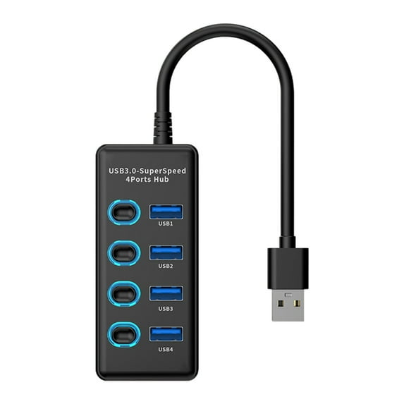 4 Port Usb 3.0 Hub With Individual On Off Switches High Speed Data ...