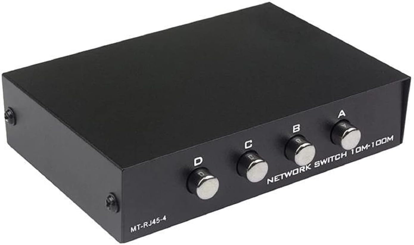4 Port Way 8P8C RJ45 Network Ethernet Manual ABCD Sharing Switch Box,4 ...