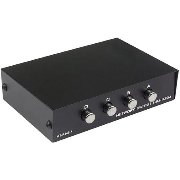 4 Port Way 8P8C RJ45 Network Ethernet Manual ABCD Sharing Switch Box,4 ...