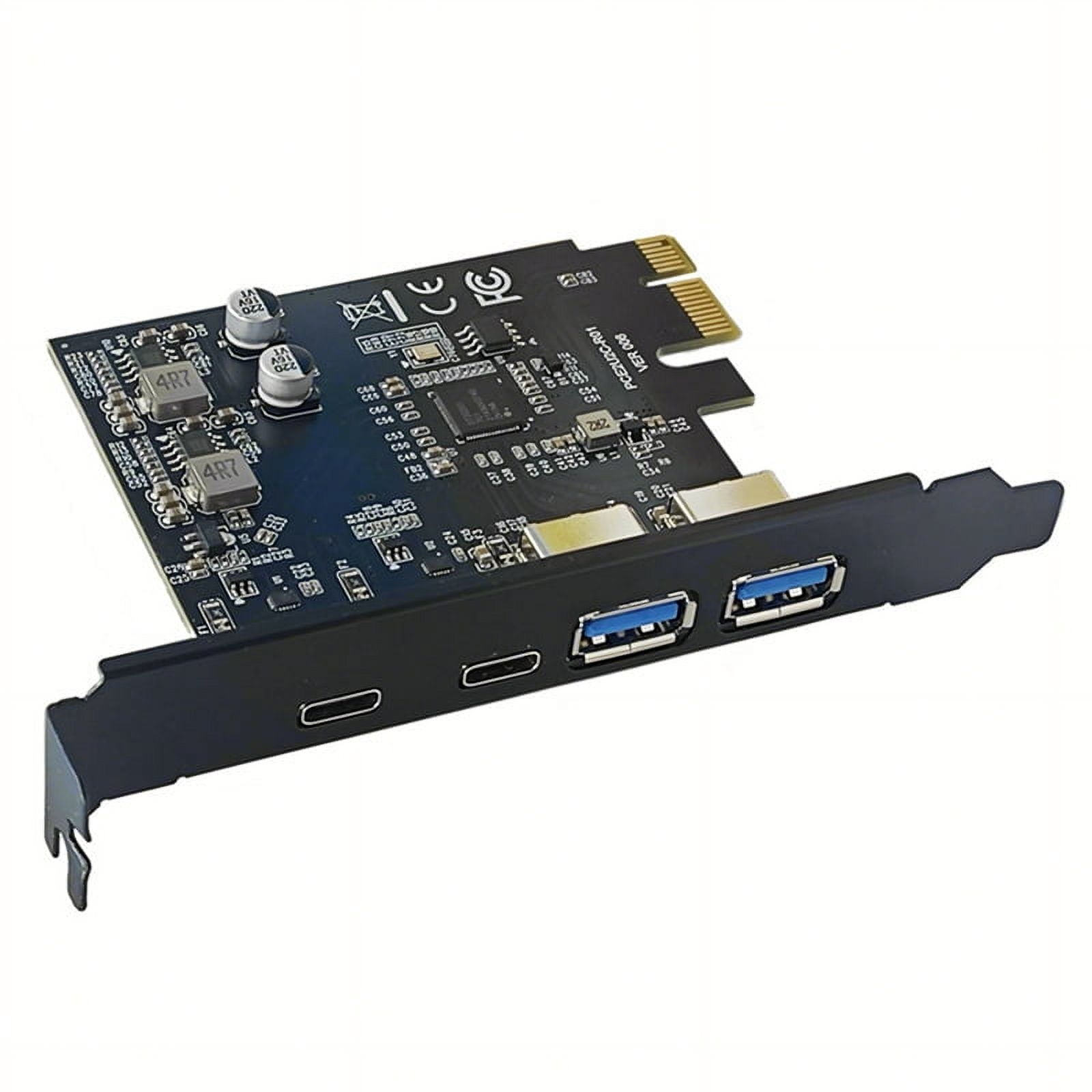 4 Ports 5Gbps PCIE Card Hub USB 3.0 PCI-E Board 2xUSB A Port+2xType-C Port USB PCI-E Expansion ...