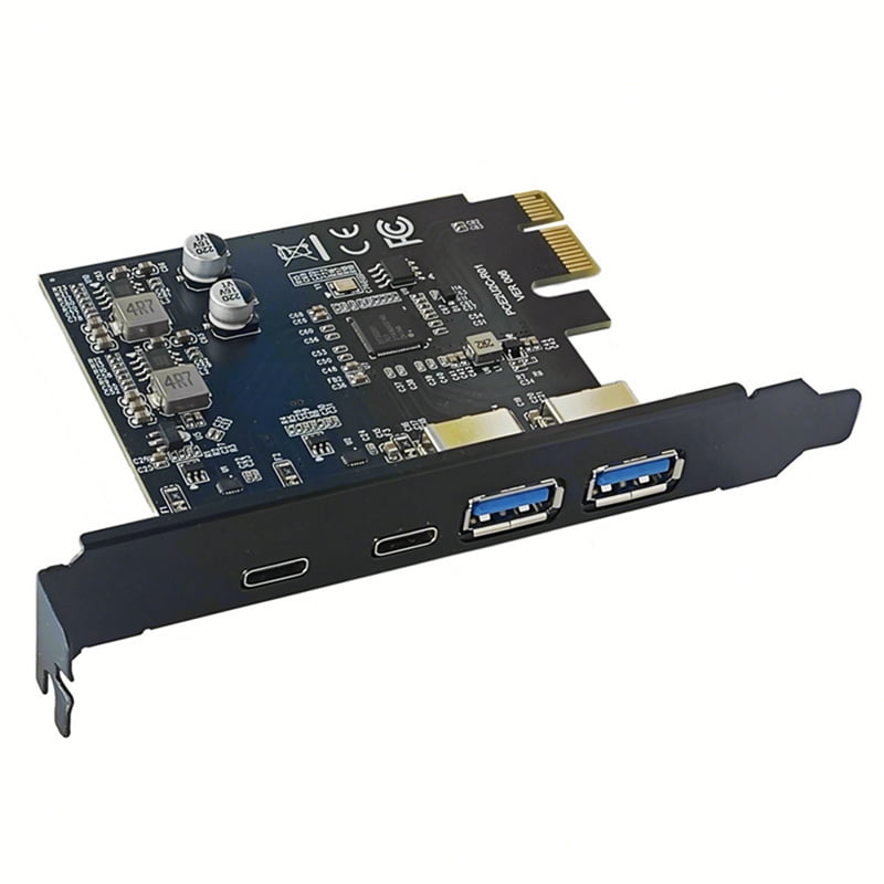4 Ports 5Gbps PCIE Card Hub USB 3.0 PCI-E Board 2xUSB A Port+2xType-C Port USB PCI-E Expansion ...
