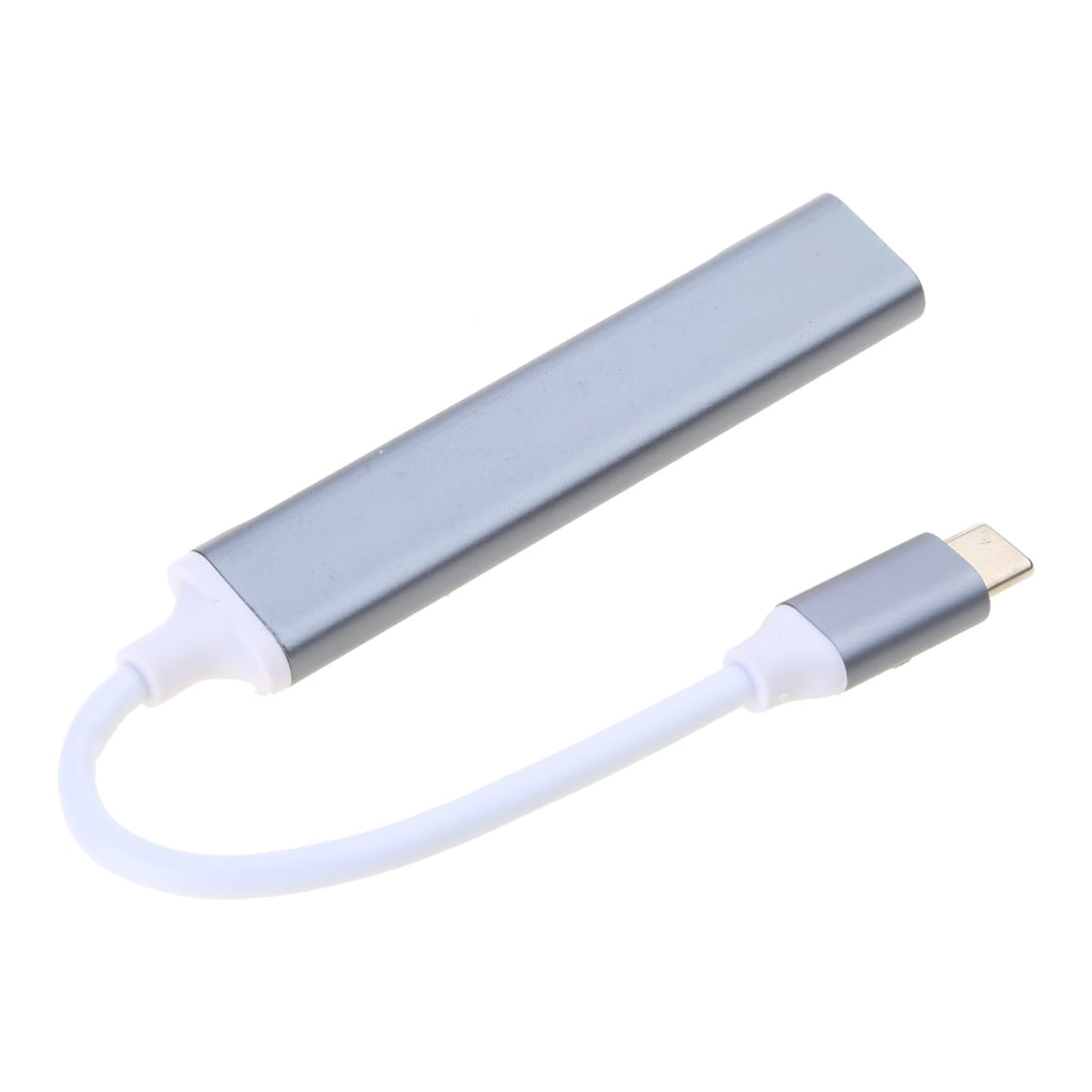 4 Ports Aluminum Alloy USB Hub with 2USB2.0 1USB3.0 TypeC Adapter ...