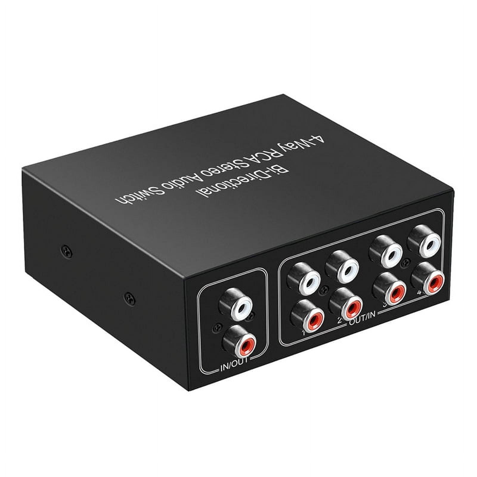 4 Ports Bi-Directional Audio Switcher Box Audio Rotary Switch Plug Play ...